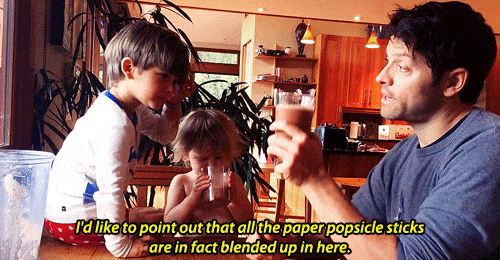 Misha Collins Laughing Gif