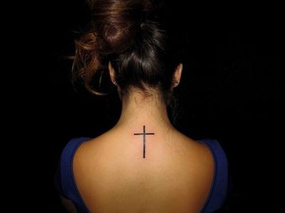 Cross Tattoos On Back Shoulder For Girls