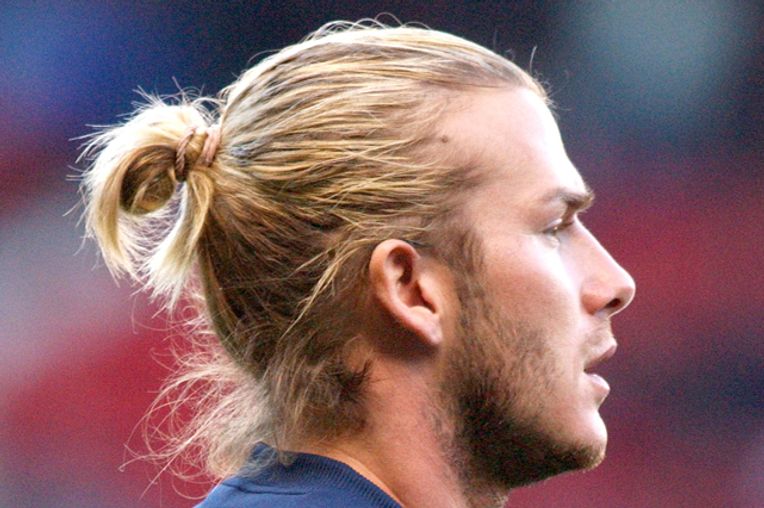 David Beckham Long Hair Ponytail