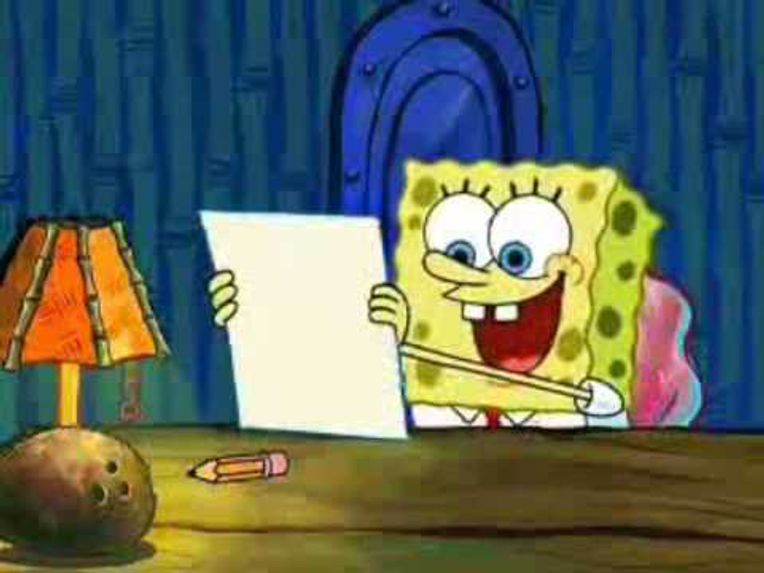 Spongebob Writing