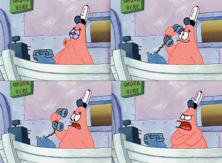 Squidward No Patrick Meme