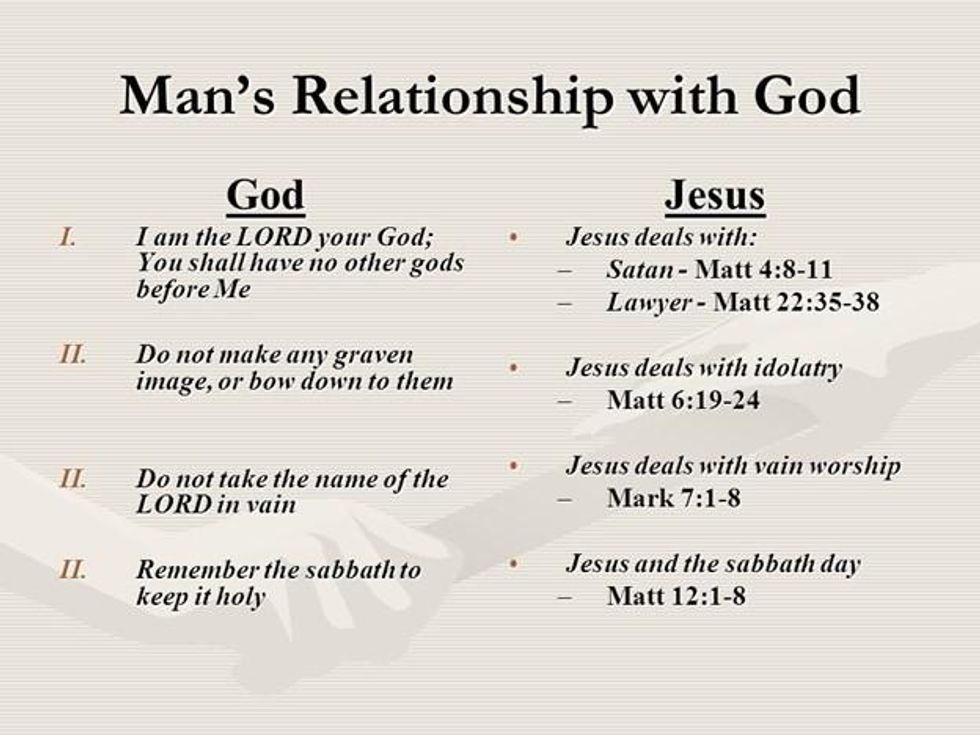 The Ten Commandments of God | The Odyssey Online