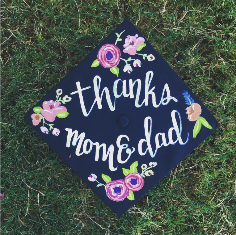Graduation Cap Design Thanks Mom And Dad