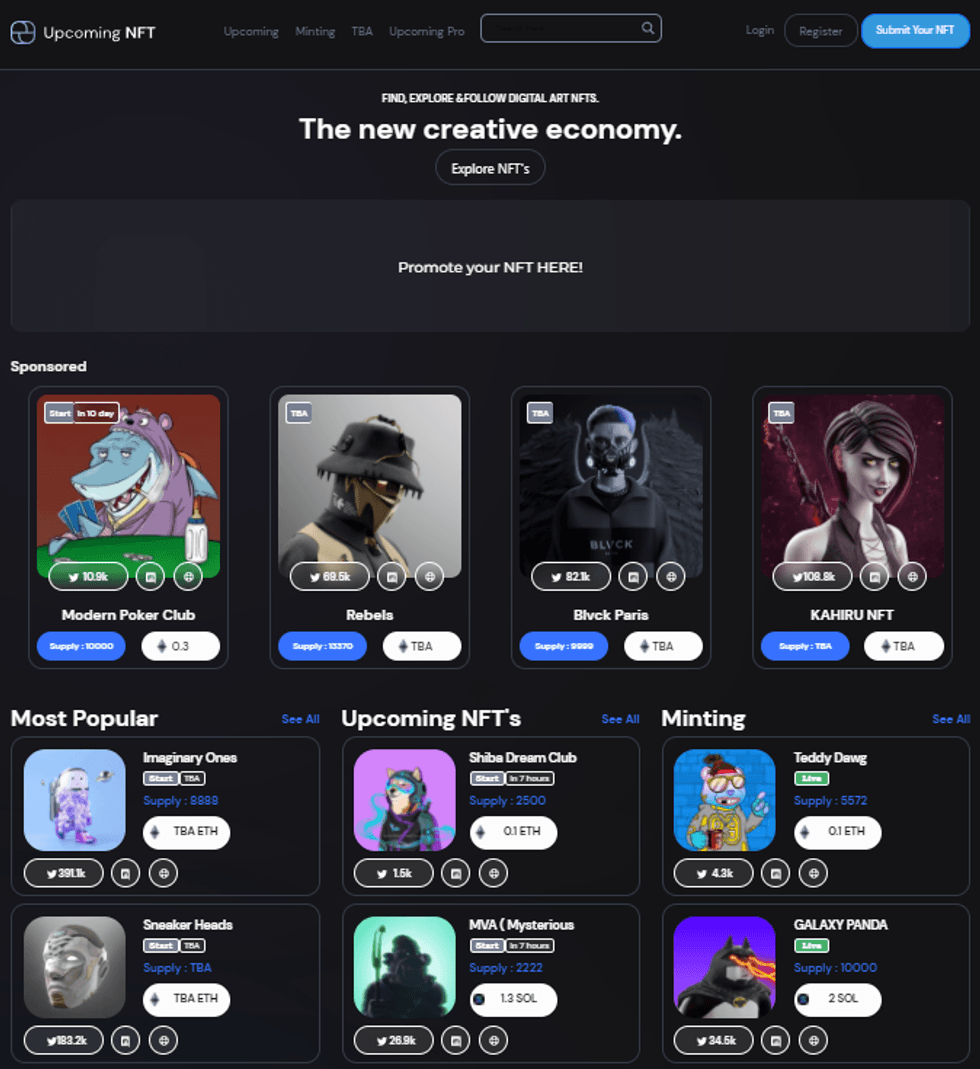 Upcoming NFT: YOUR ONE-STOP NFT DROP CALENDAR HUB | The Odyssey Online